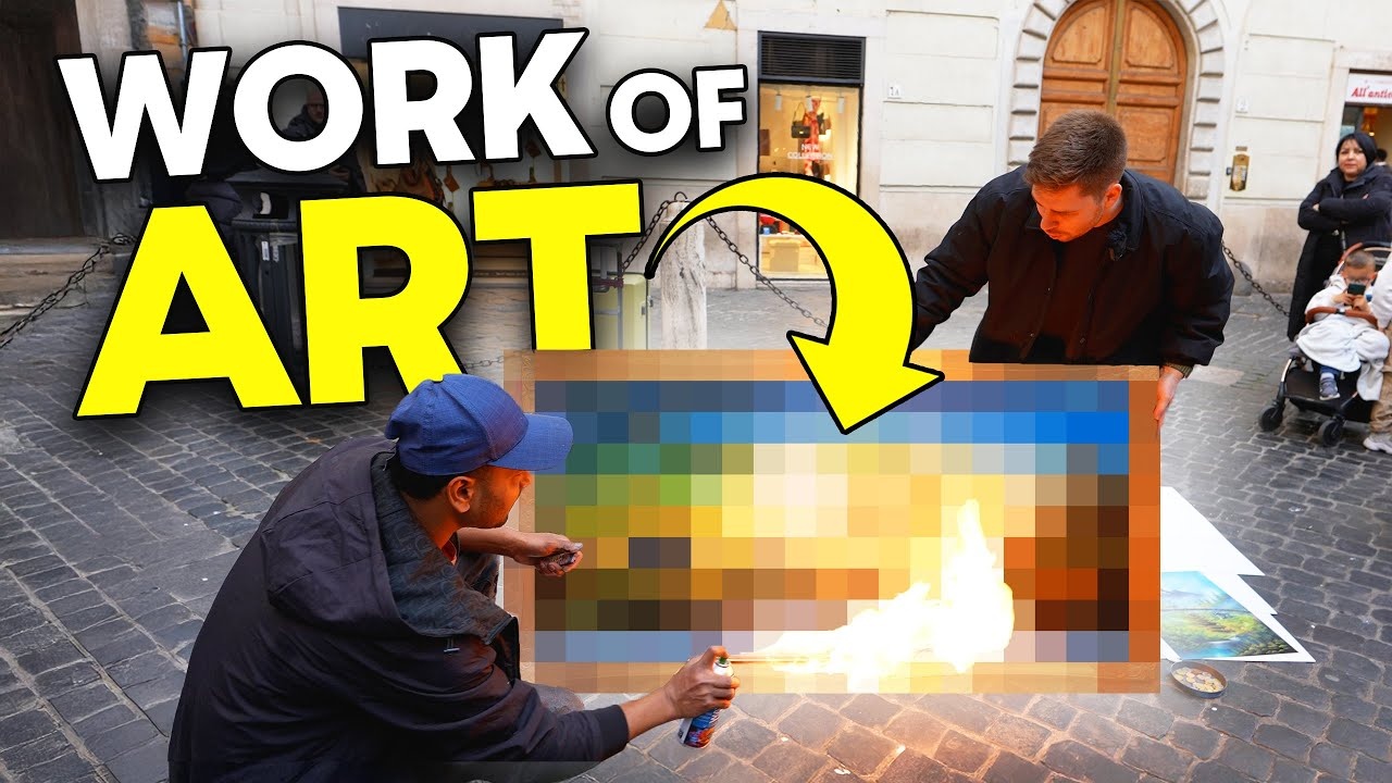 A street artist turned my giant mirror into art