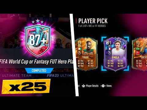 FIFA 23 25 x 87+ World Cup/fantasy FUT hero player pick packs!