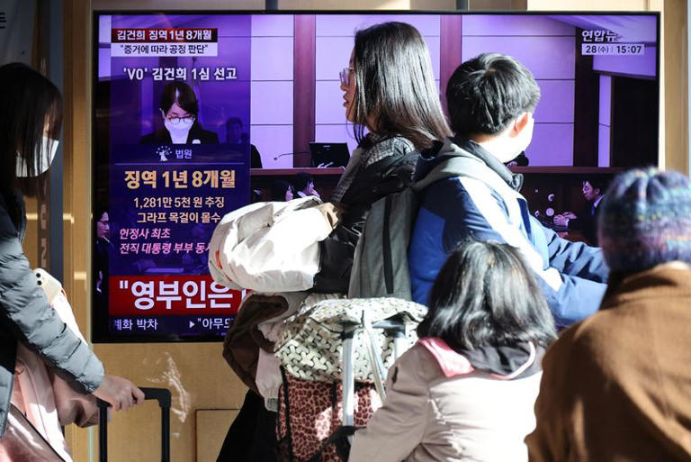 South Korea court sentences ex-first lady Kim to jail term for bribery