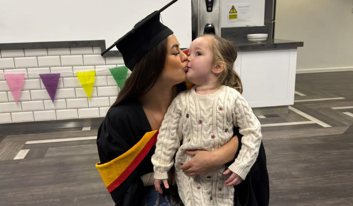 Jack Keating's ex Keely graduates with daughter Maya by her side