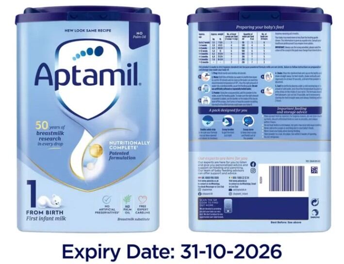 Aptamil infant formula recalled over toxin concerns