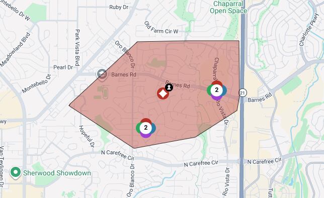 More than 2,500 without power near Barnes and Powers