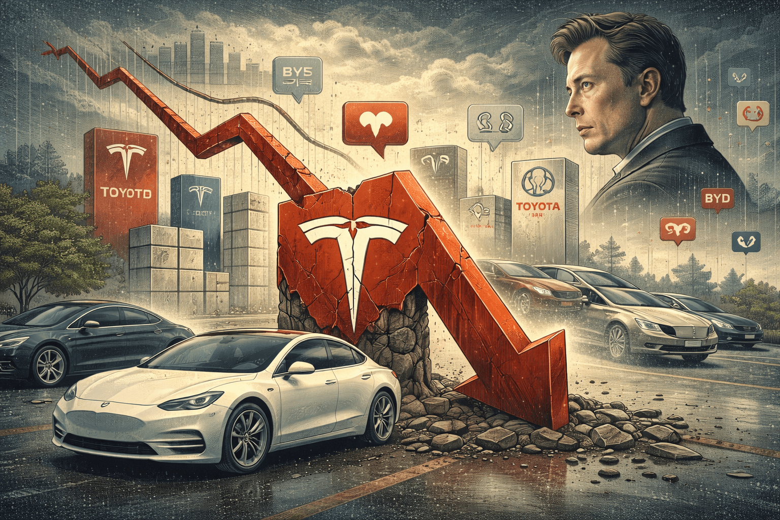 Tesla loses $15.4B in brand value in 2025, marking third straight ...
