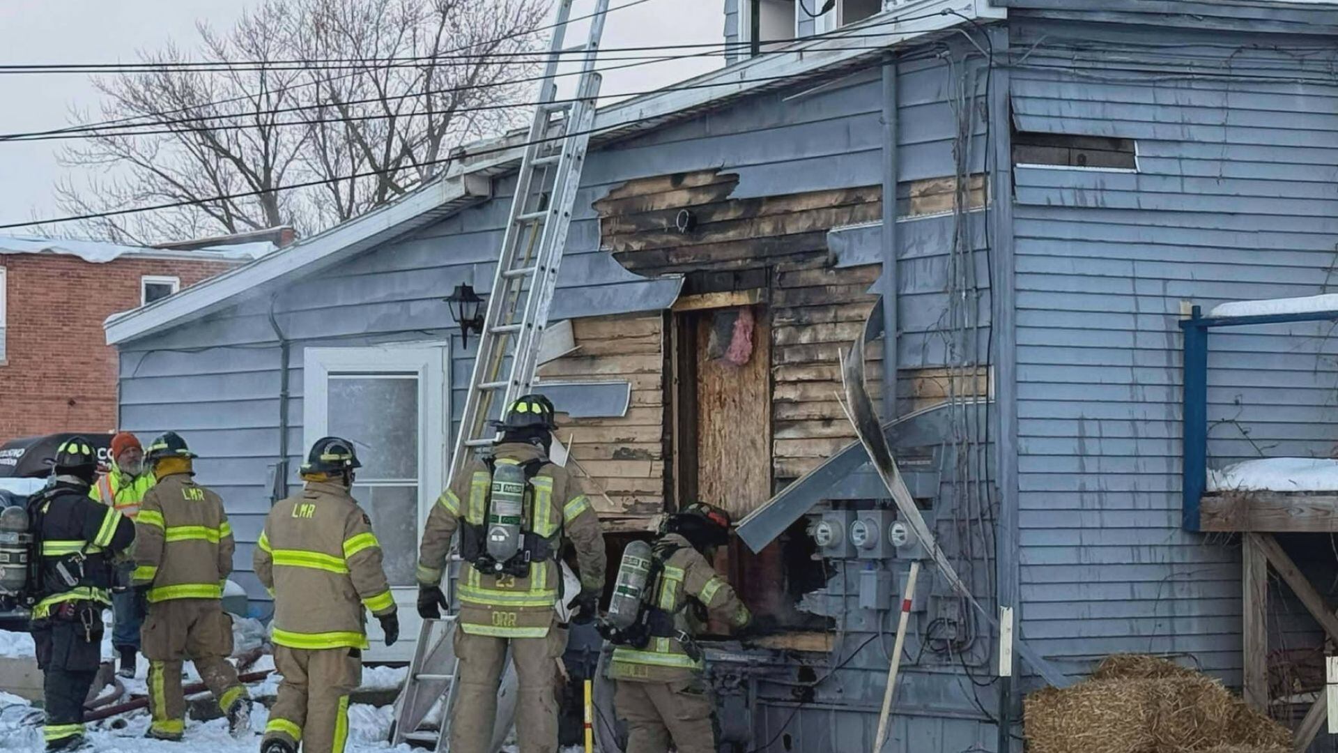 First a flood, then a fire at a coffee shop in Ida, Michigan