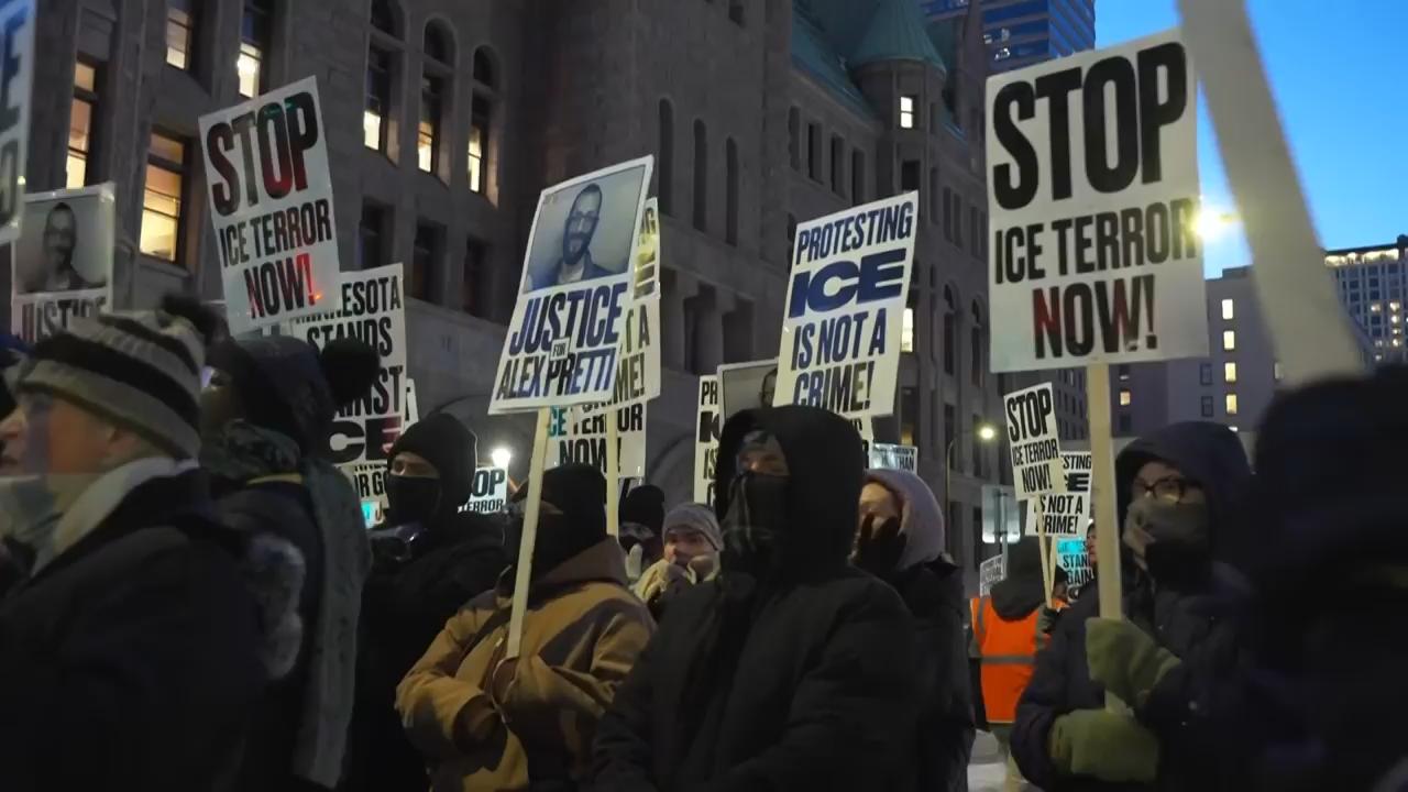 Protesters rally as Border Patrol commander Greg Bovino leaves Minneapolis