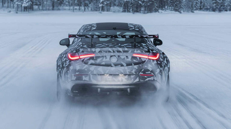 Mercedes teases AMG CLE with massive wing and (probably) V8 power