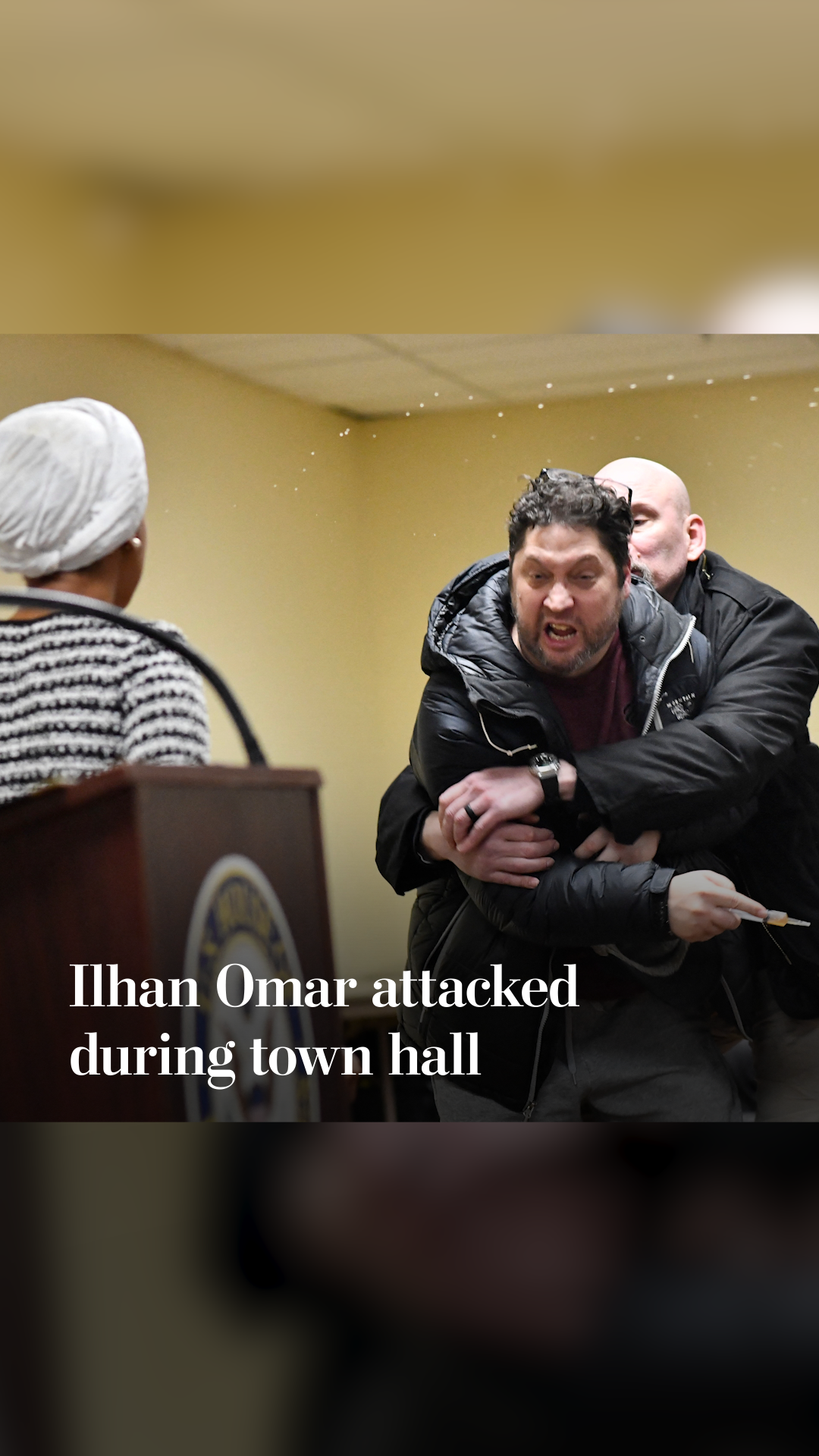 Video shows attack on Ilhan Omar during town hall