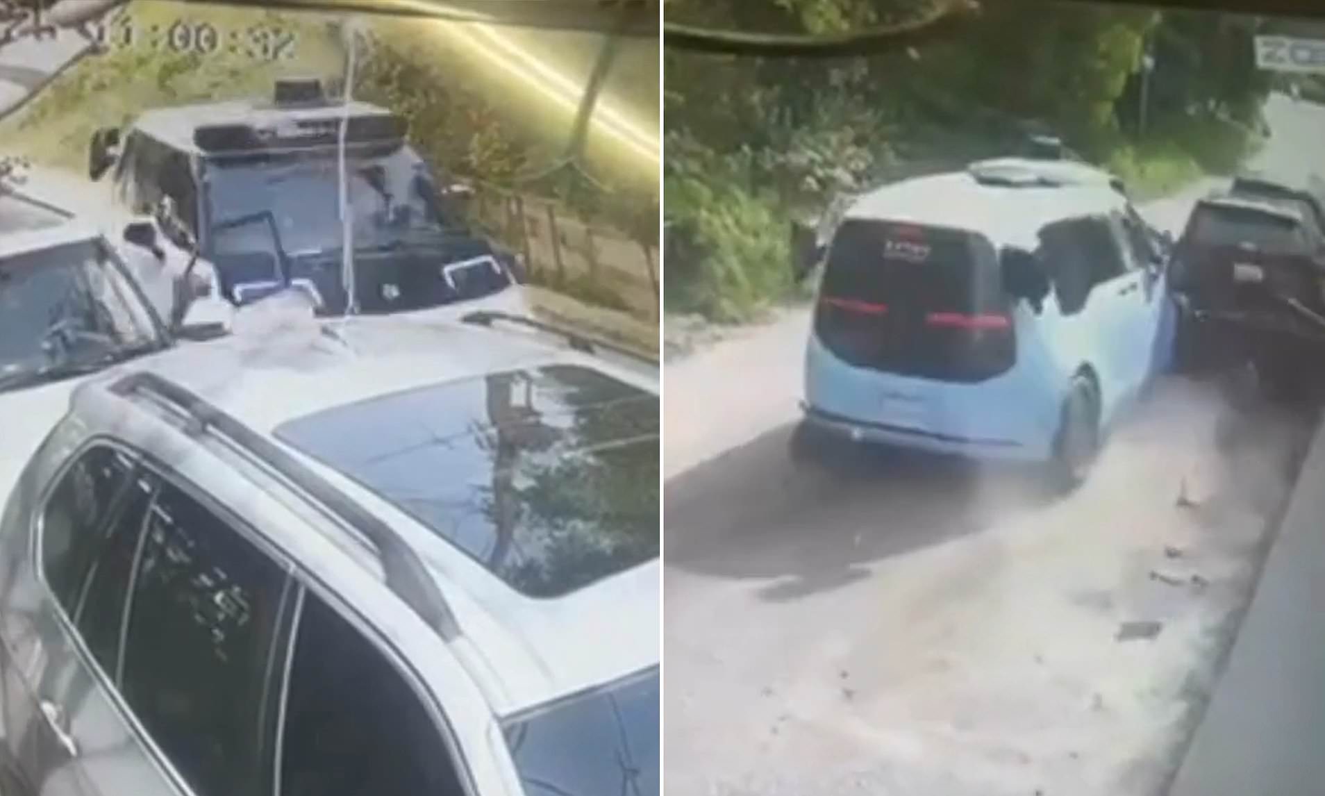 Wild moment out-of-control Waymo slams into cars on narrow LA street