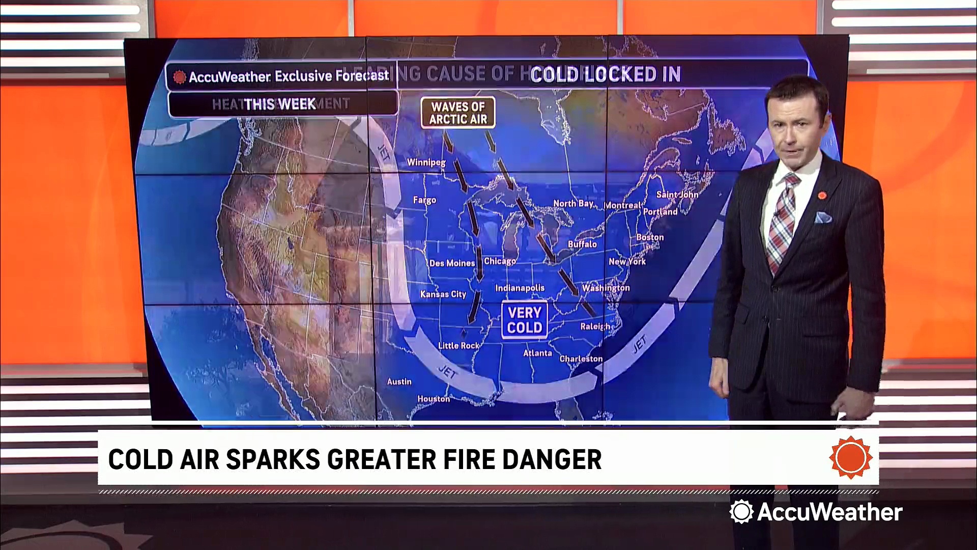 Why does cold weather lead to an increase in fire danger?