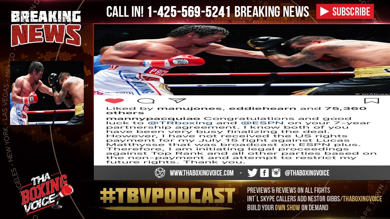 😱 Manny Pacquiao hitting Top Rank with lawsuit⁉️💰Dazn looking more ...