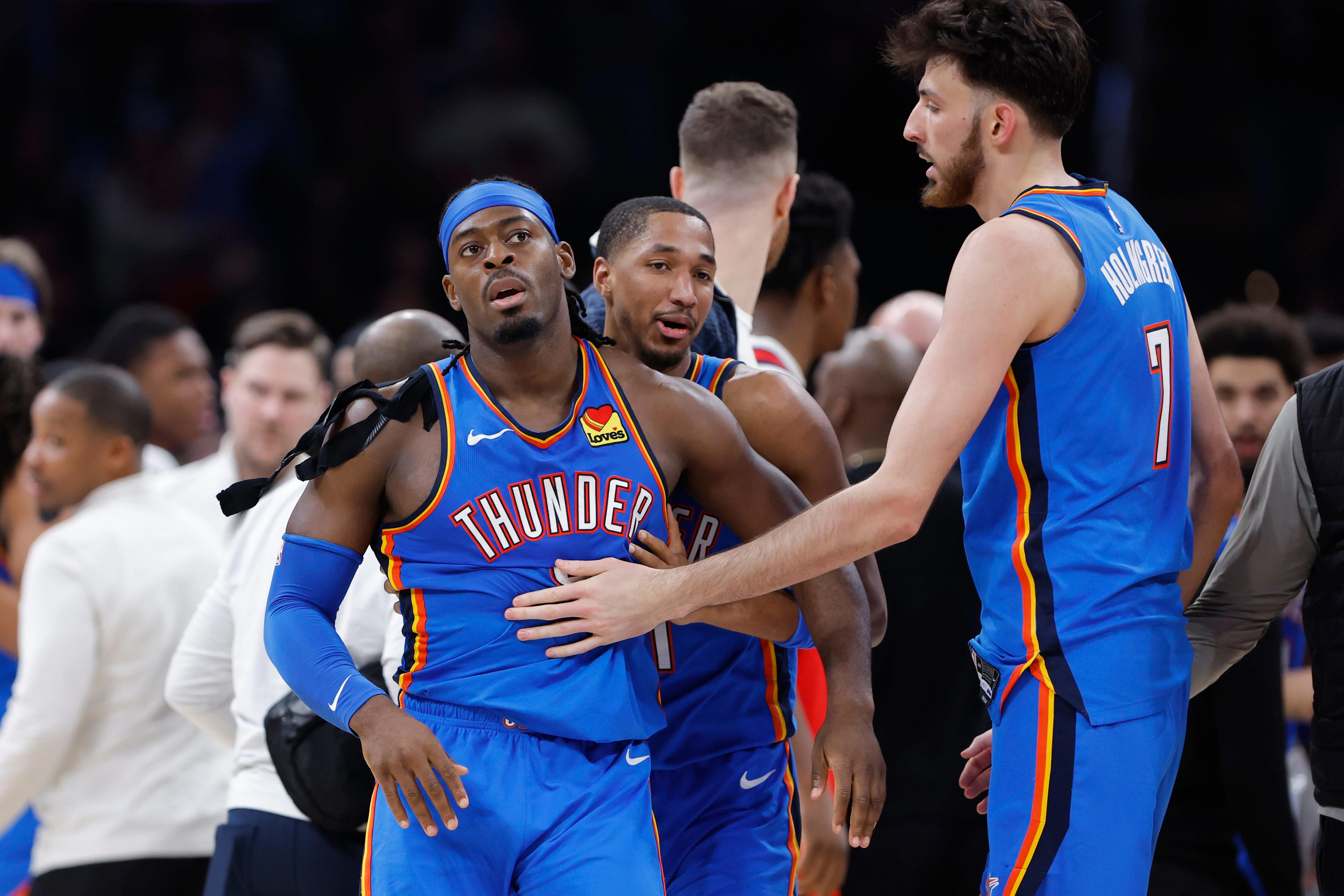 OKC Thunder react to Lu Dort, Jeremiah Fears postgame fight