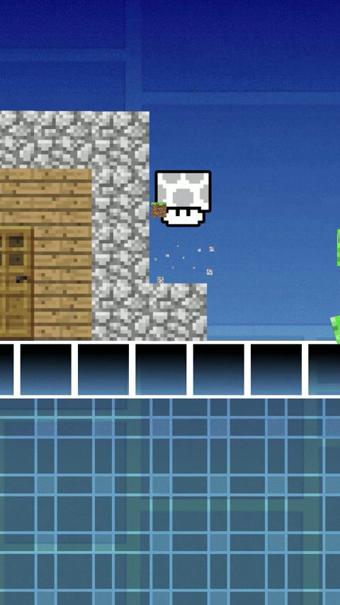 Playing Minecraft on Geometry Dash