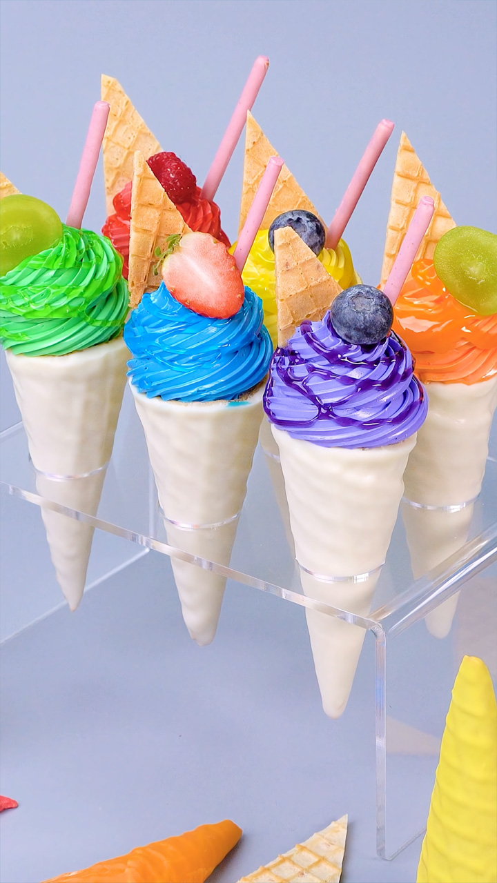 Colorful ice cream themed cake dessert ideas