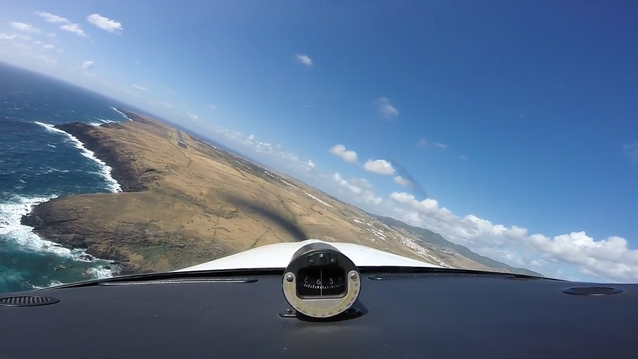 Watch a beautiful island landing turn into a wind battle