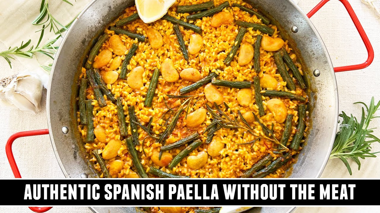 Chik'n-less paella valenciana | Authentic recipe without the meat