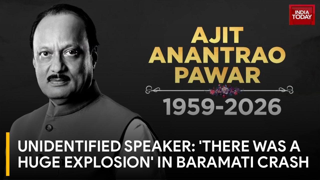 Unidentified speaker reports on tragic plane crash involving Ajit Pawar ...