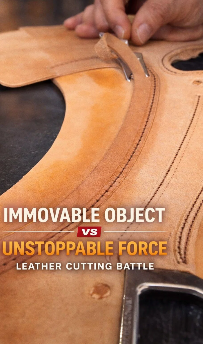 Immovable object vs unstoppable force | Leather cutting battle