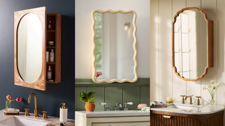 Anthropologie's bathroom storage mirrors are beautiful and practical