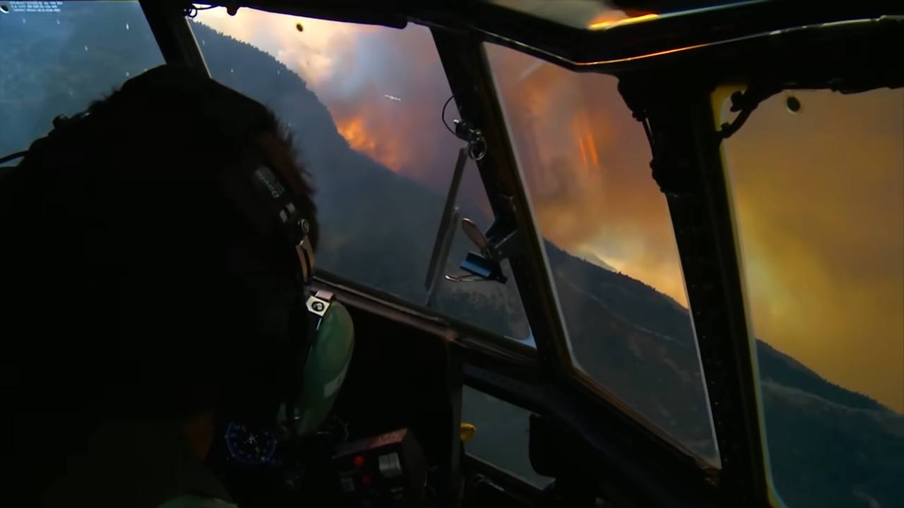 Why this giant plane flies low into smoke and heat