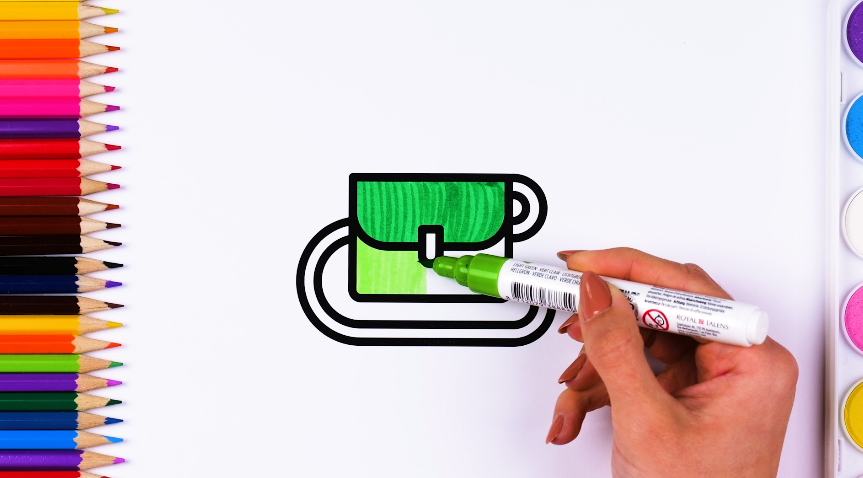 Stylish Bag Coloring In | Learning Color Names