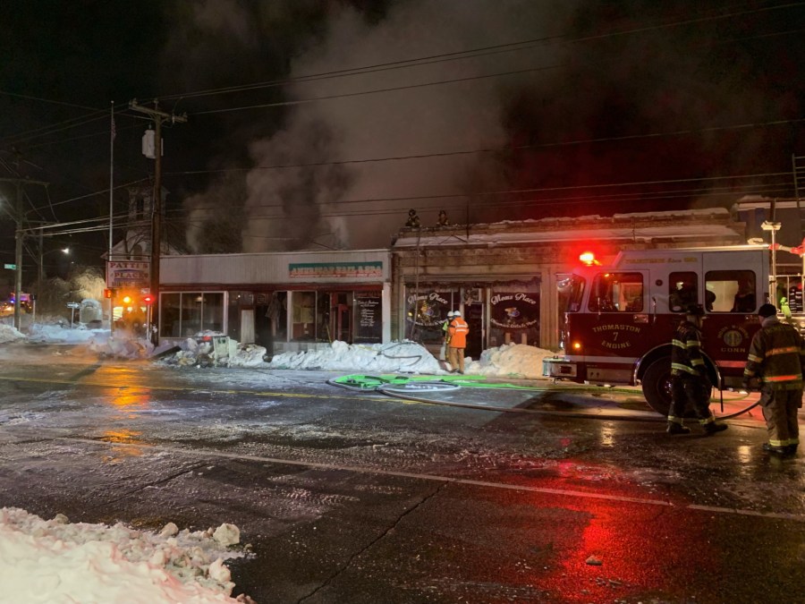 Multiple businesses damaged in fire on Main Street in Thomaston