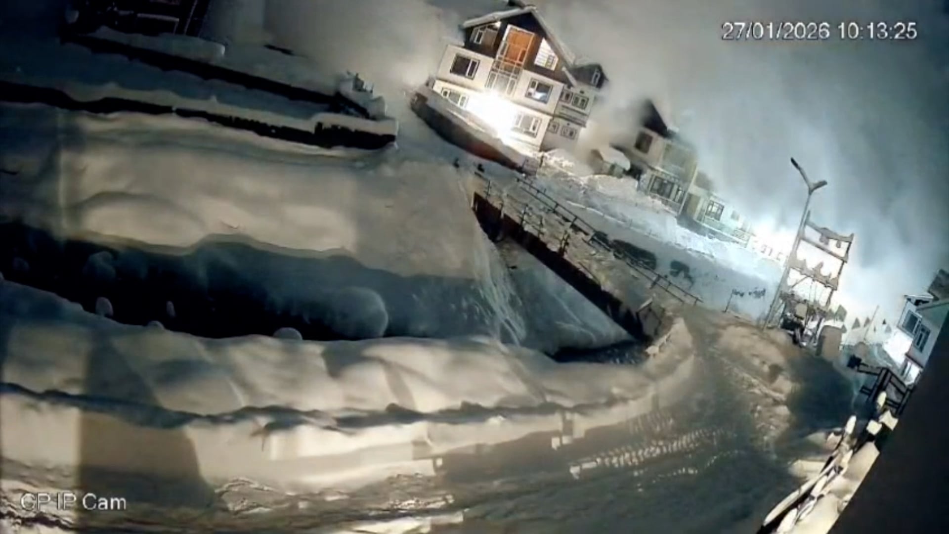 Terrifying moment tourist resort is swallowed by gigantic avalanche