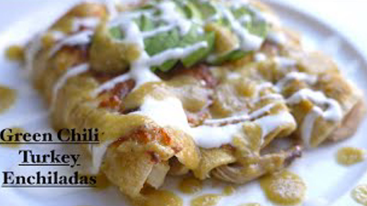 Green chili enchiladas are the ultimate way to use up leftovers