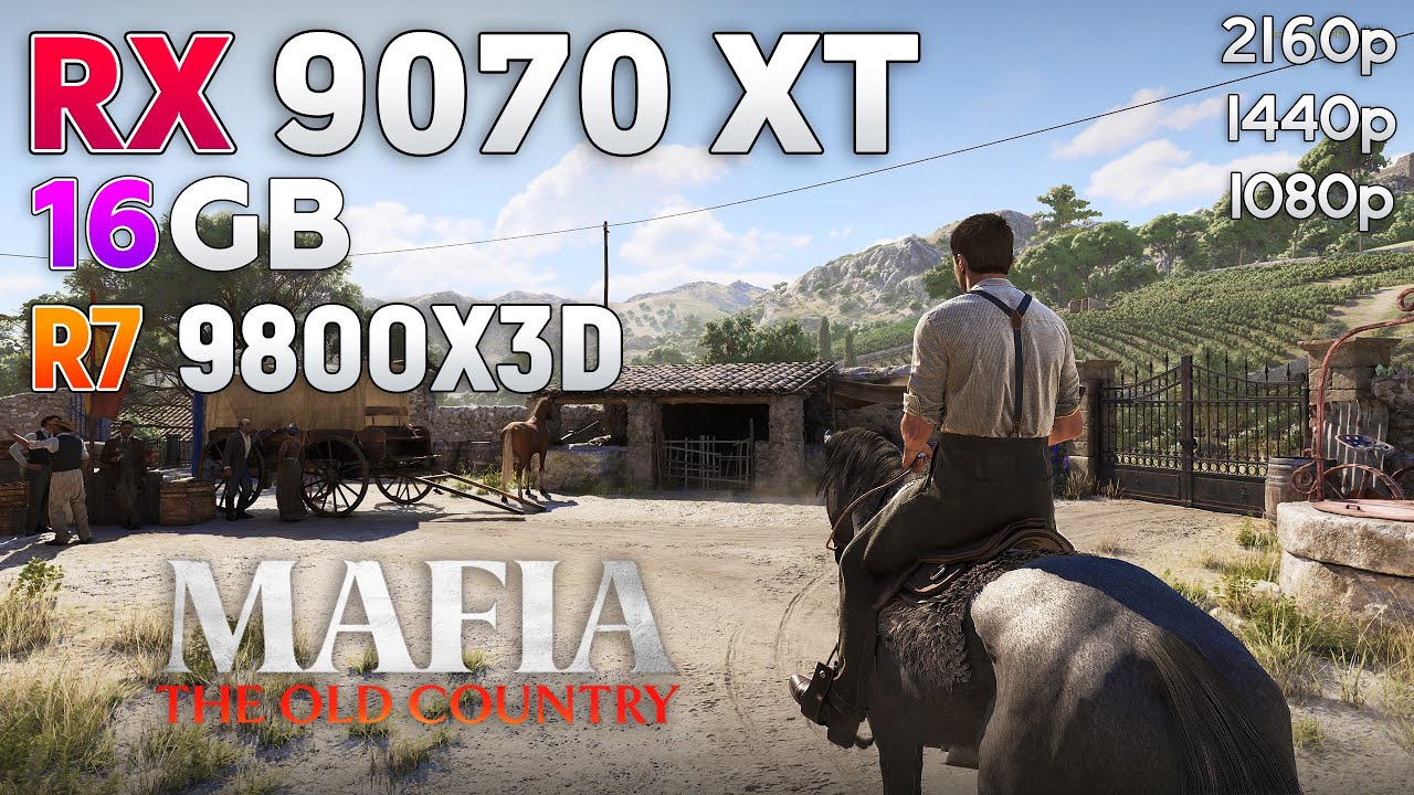 Mafia: The Old Country - RX 9070 XT + Ryzen 7 9800X3D | 1080p | 1440p | 4K