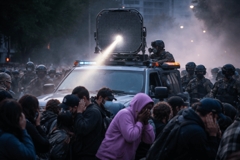 Police blast protesters with military-grade sound weapon during ...