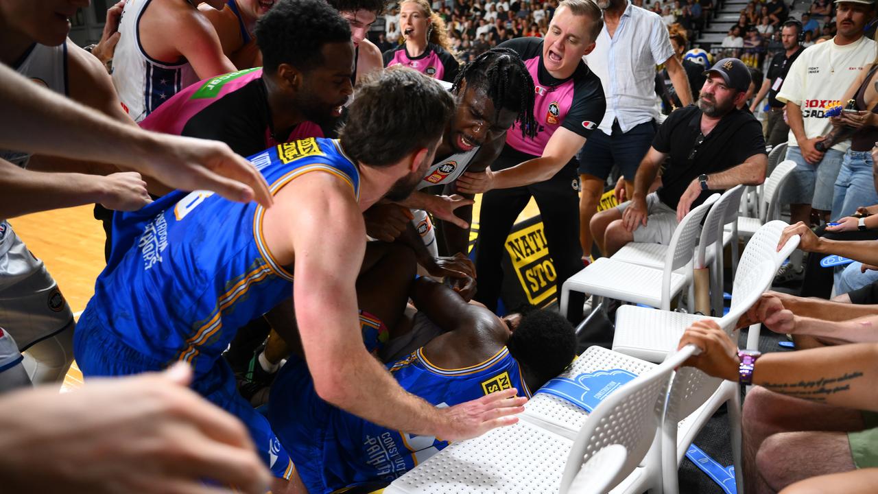 ‘Where has this come from?’: Seven NBL players ejected after ‘clear the ...
