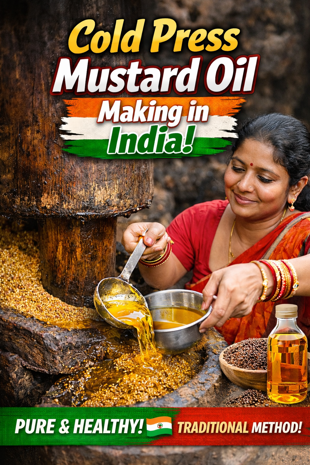 Indian mustard oil making process cold press, high nutrition for food ...