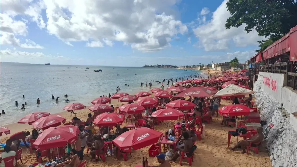 Praia é única liberada para banho entre 38 pontos analisados pelo Inema ...