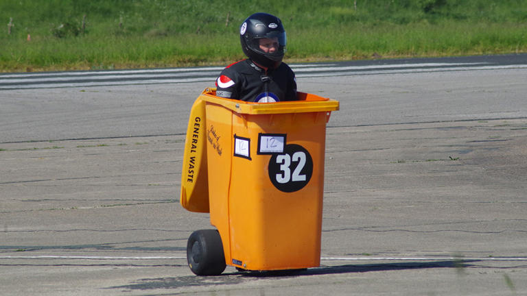 Fastest wheelie bin: How one man turned rubbish into a record
