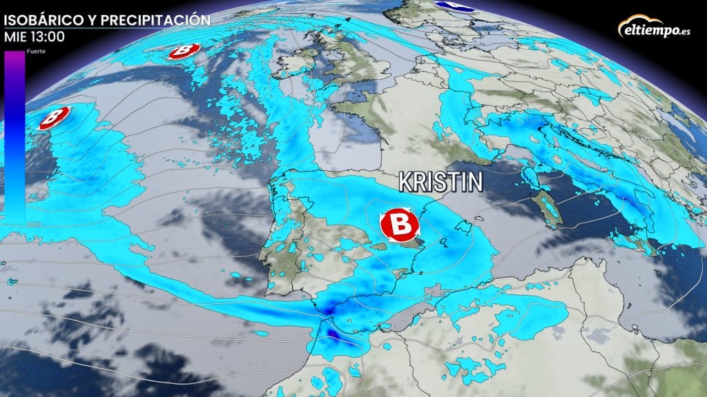 España entra en la batidora de la borrasca Kristin con viento salvaje ...