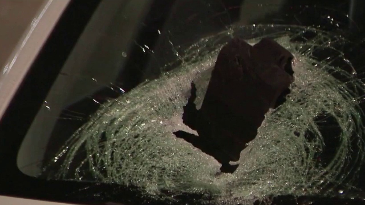 Brick smashes windshield on Downtown Connector