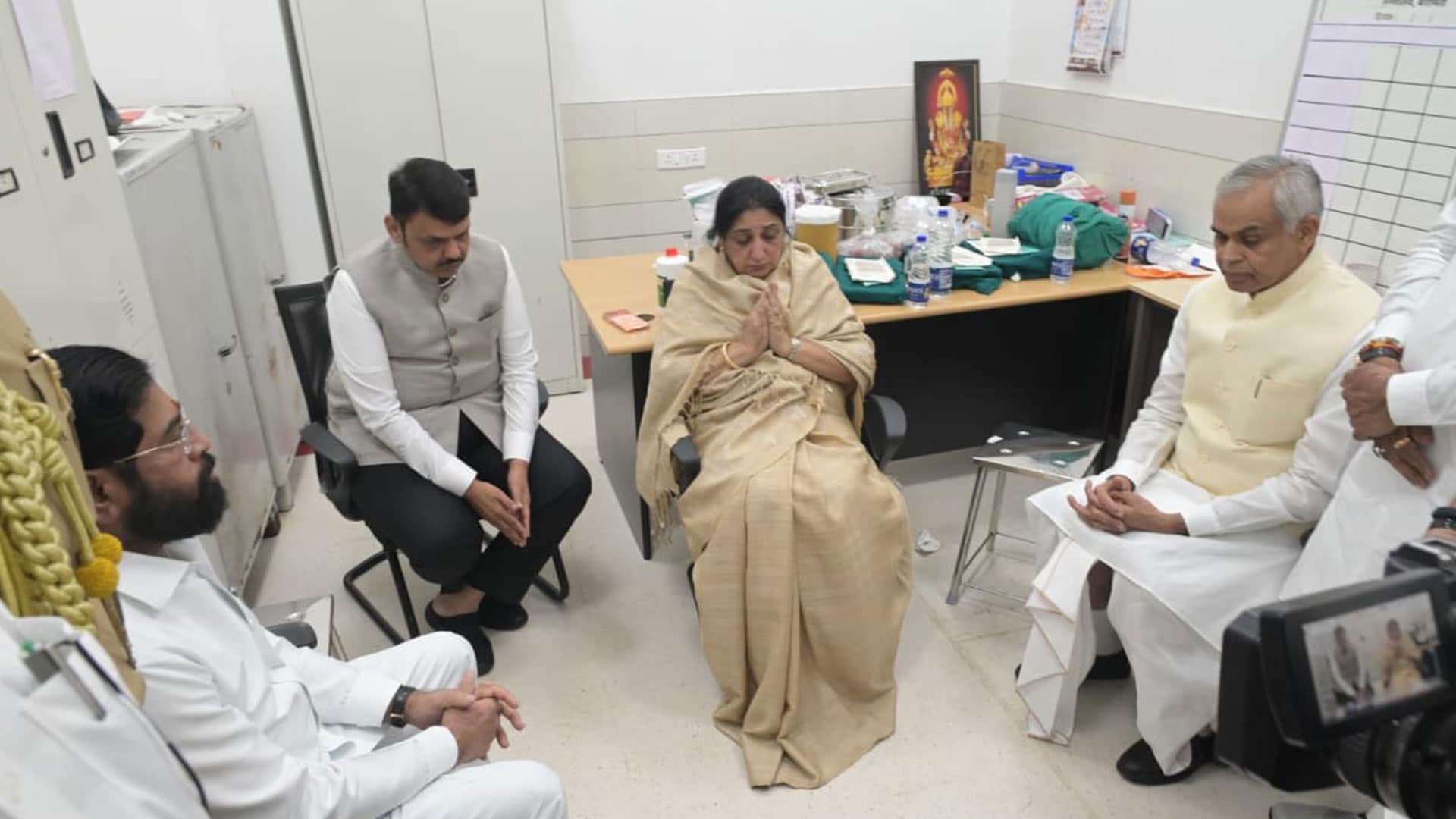 Maharashtra Chief Minister Devendra Fadnavis meets Ajit Pawar's family