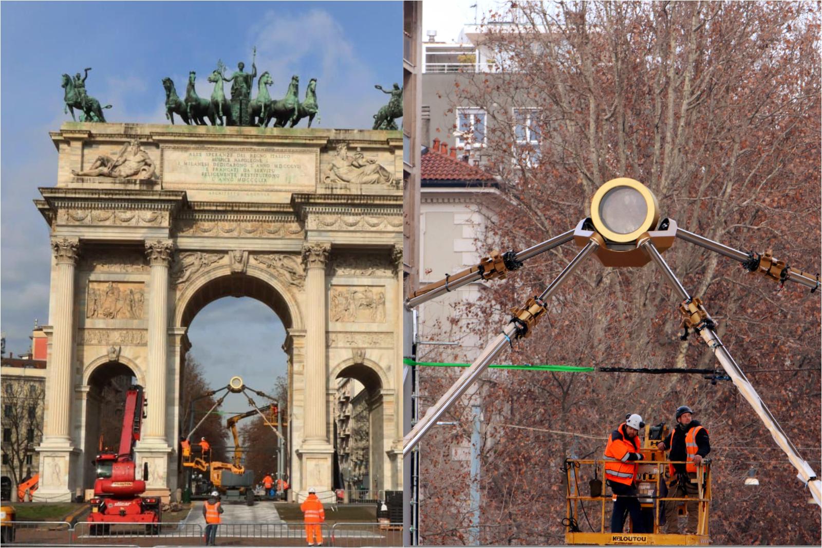 L’arco della Pace pronto ad accogliere il braciere olimpico di Milano ...