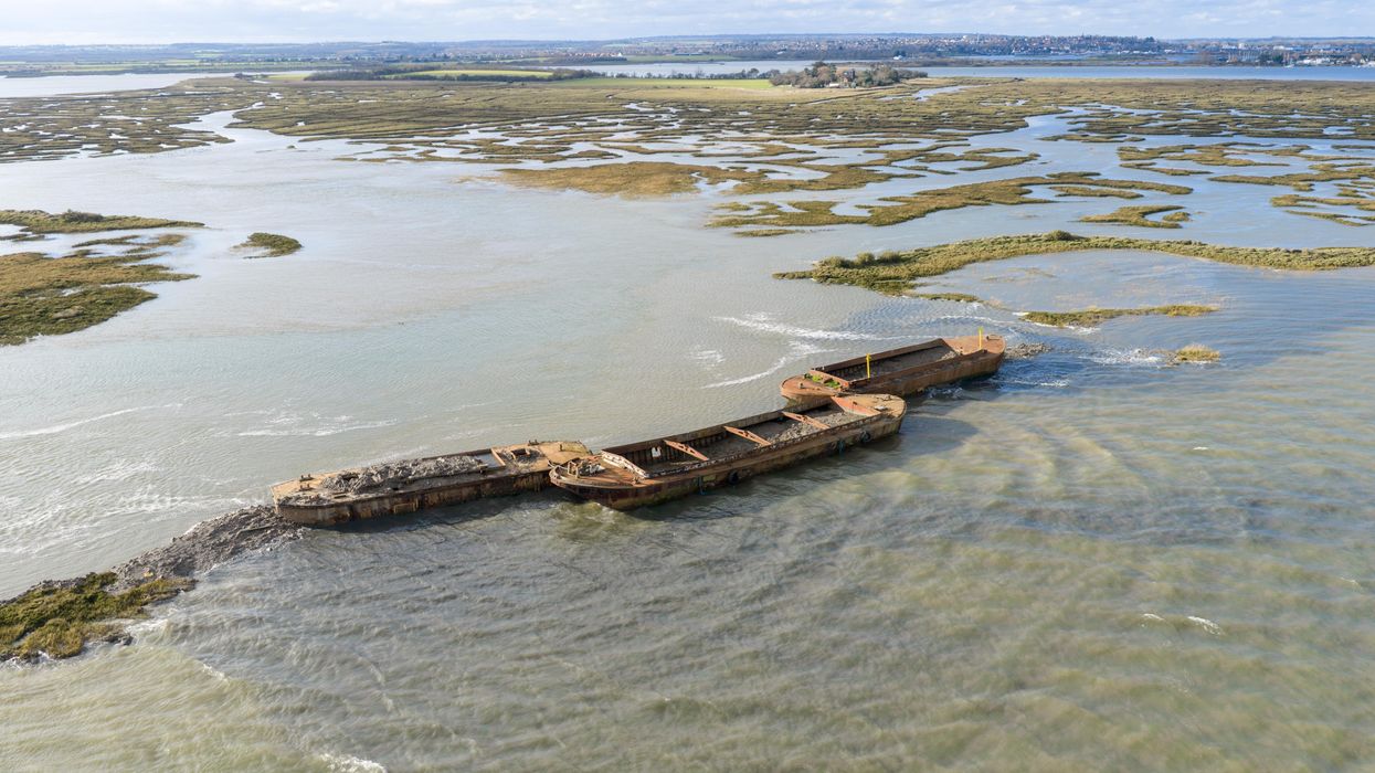 National Trust sinks three barges to form new island for birds