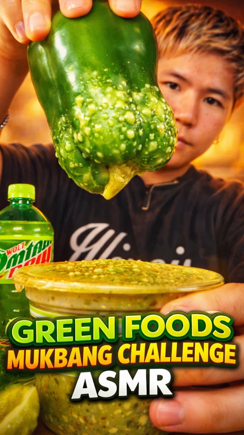 Green foods mukbang challenge | ASMR