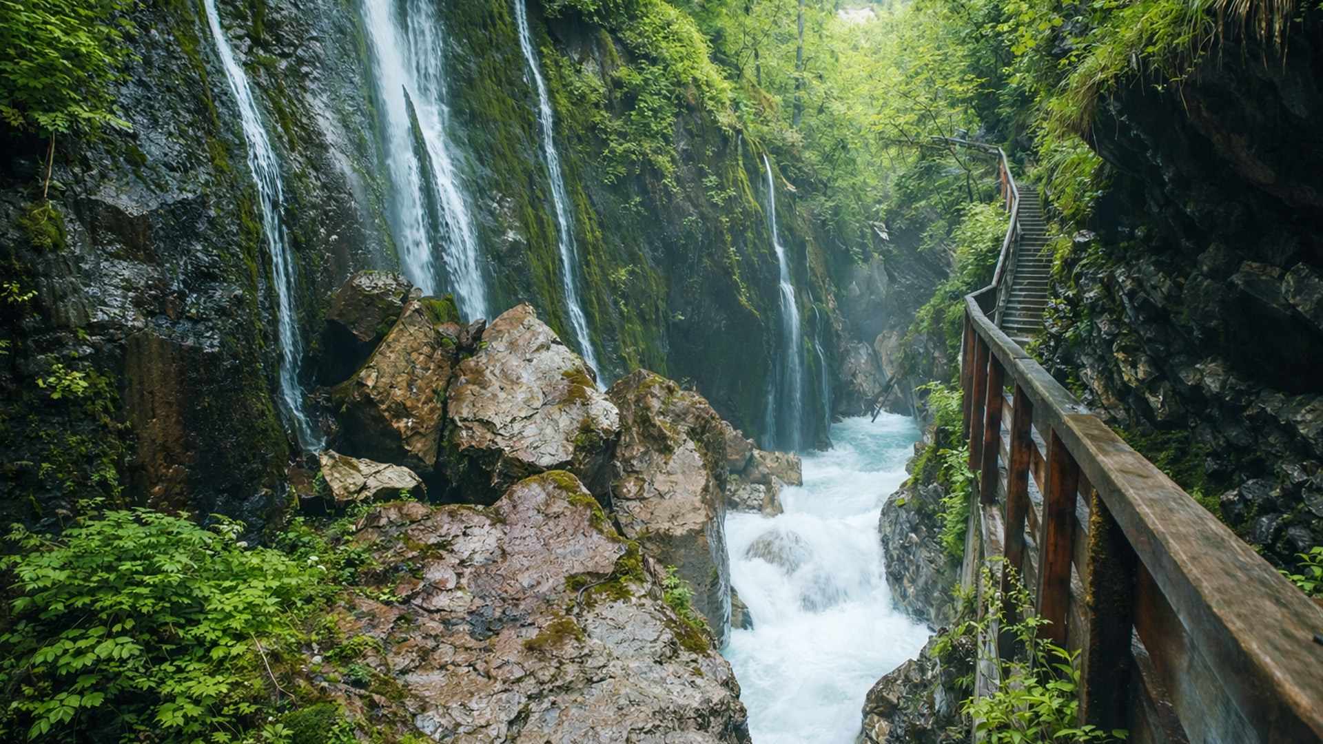 Would you dare walk this gorge path?