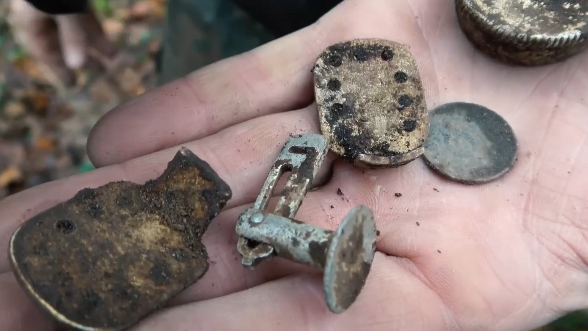 Lost dog tags and camp relics from a German WWII base