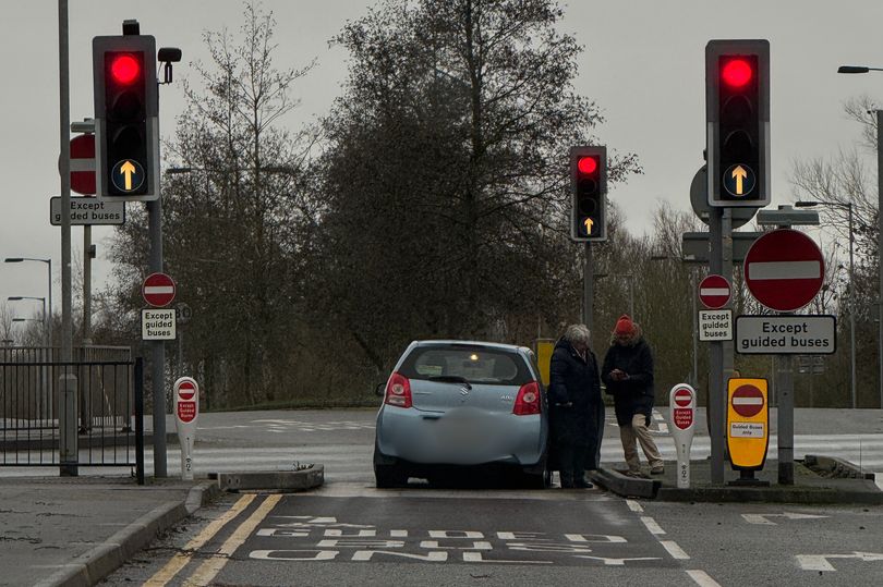 First car of 2026 gets stuck in notorious 'car trap' guided busway in ...