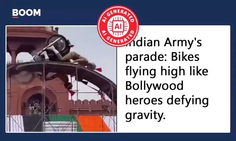 AI video peddled as failed motorcycle stunt by Indian Army on Republic Day
