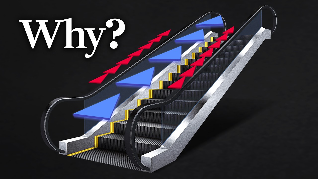 Why escalator handrails move faster than the stairs