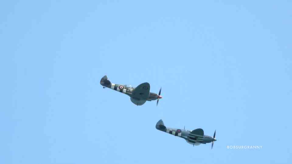 Bristol Blenheim joins two Spitfires in historic Eastbourne flypast