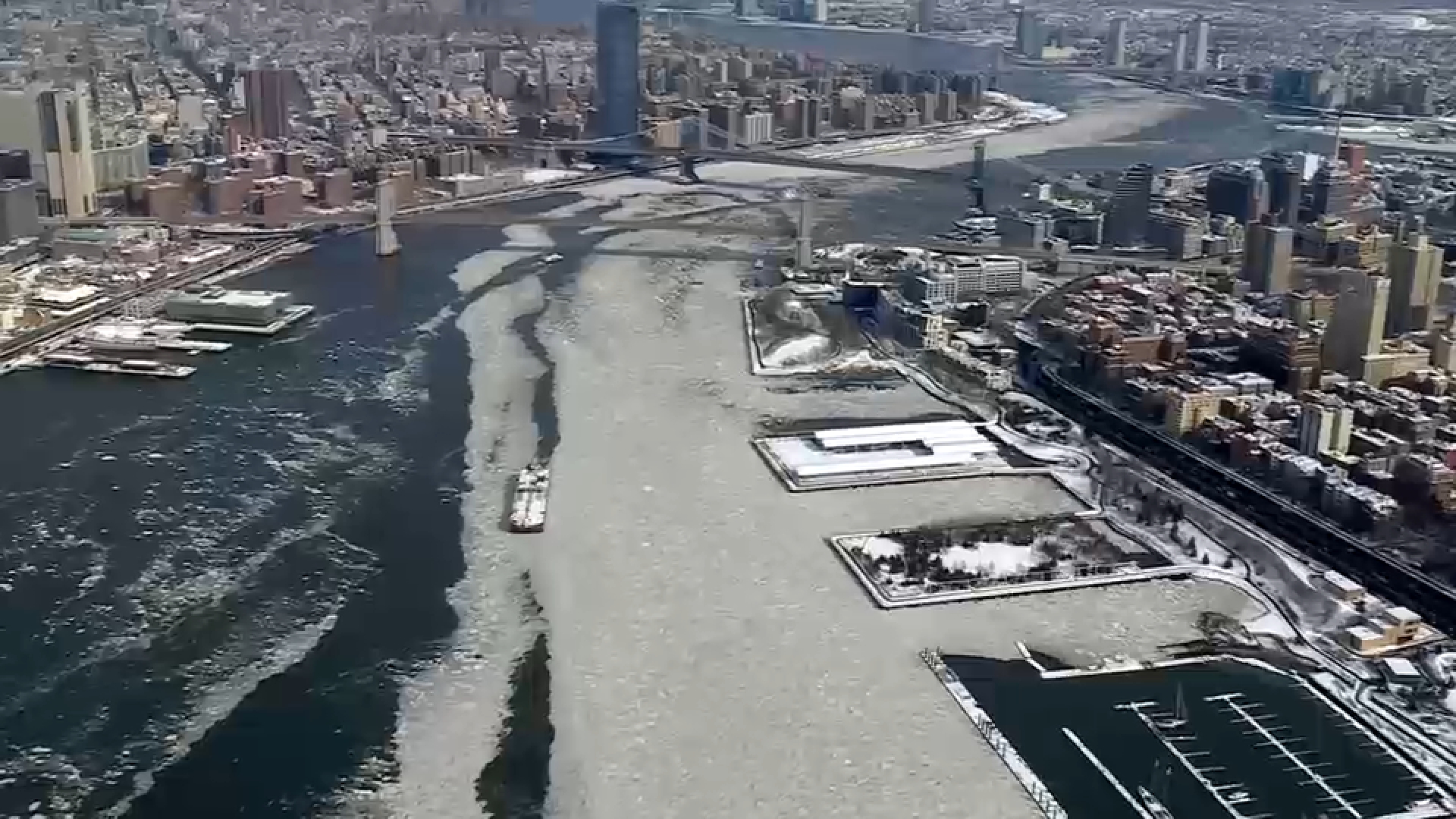 NYC, NJ ferry services disrupted by ice on Hudson River