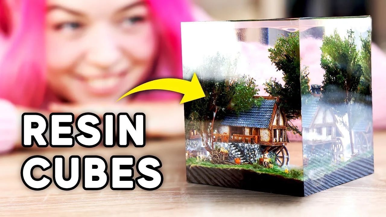 I made tiny fantasy dioramas inside crystal clear resin!