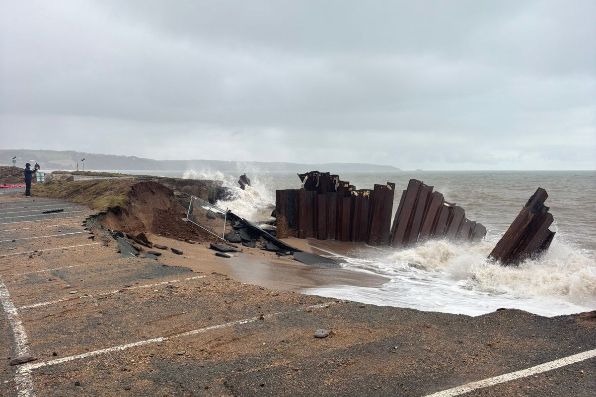 A-road at Devon beauty spot washed into sea by storms