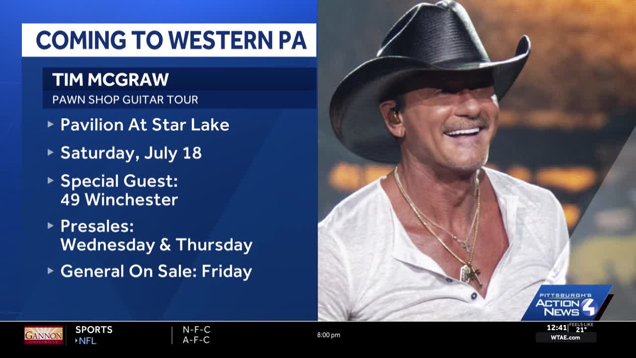Tim McGraw to perform in Western Pennsylvania on 2026 summer tour