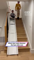 Parents build indoor slide and kids lose their minds with joy | Heartsome 💖